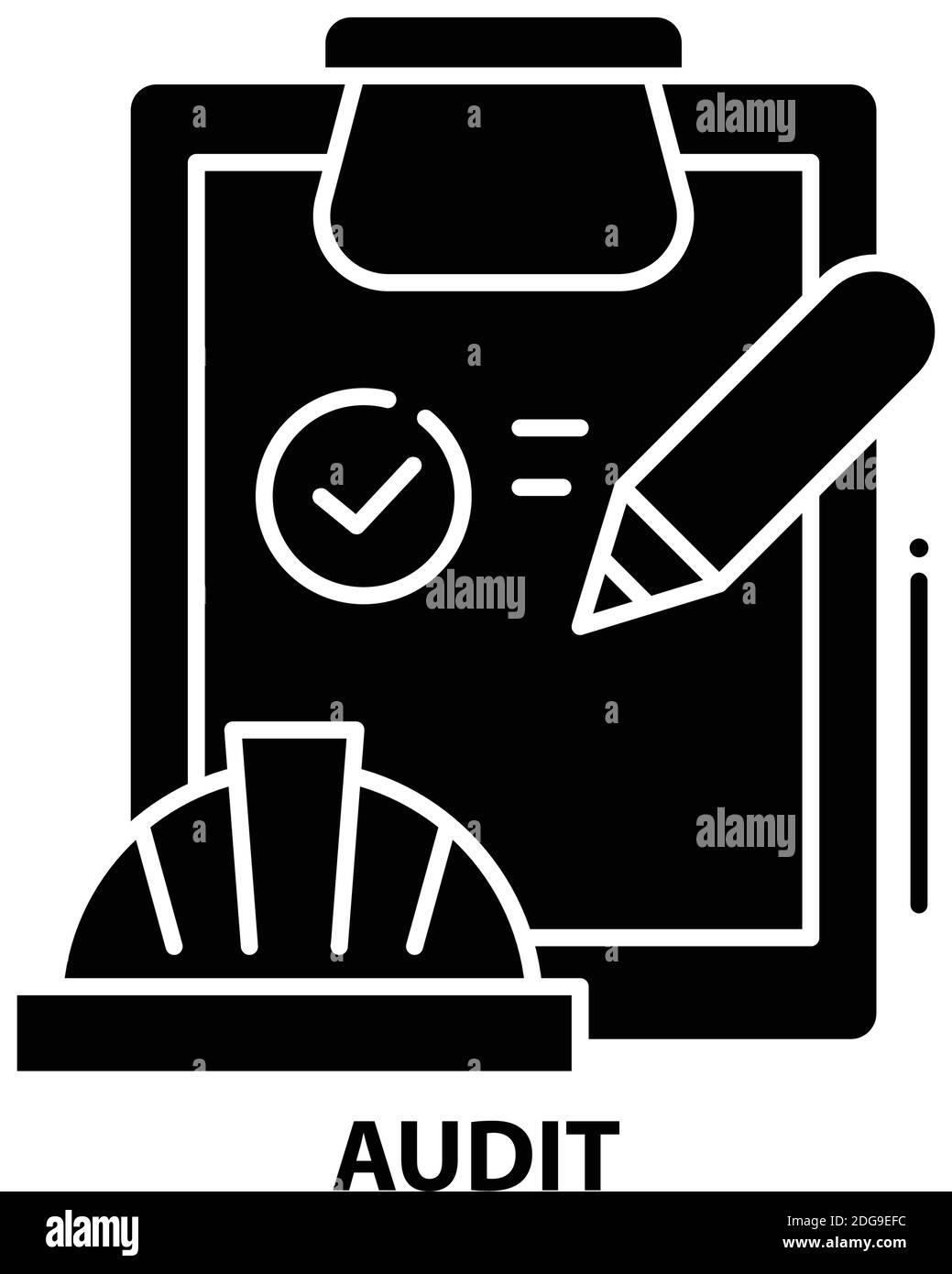 audit icon, black vector sign with editable strokes, concept ...