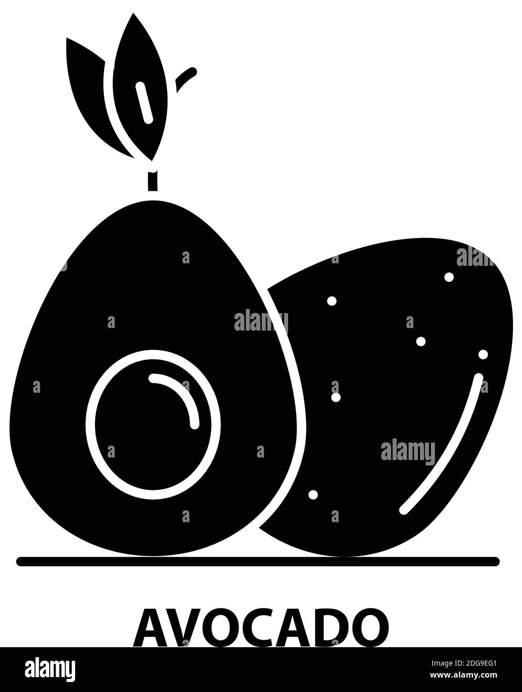 avocado icon, black vector sign with editable strokes, concept ...