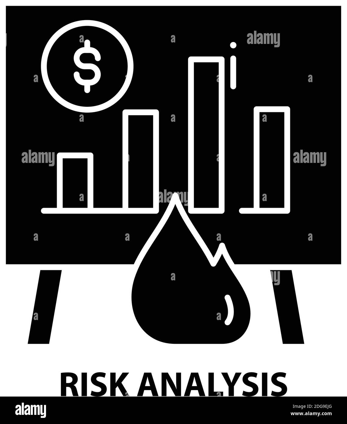 risk analysis icon, black vector sign with editable strokes, concept ...