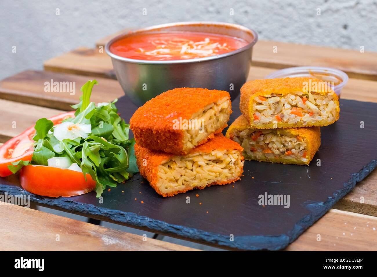 Classic, Italian arancini. deep fried Rice balls with minced meat and ...