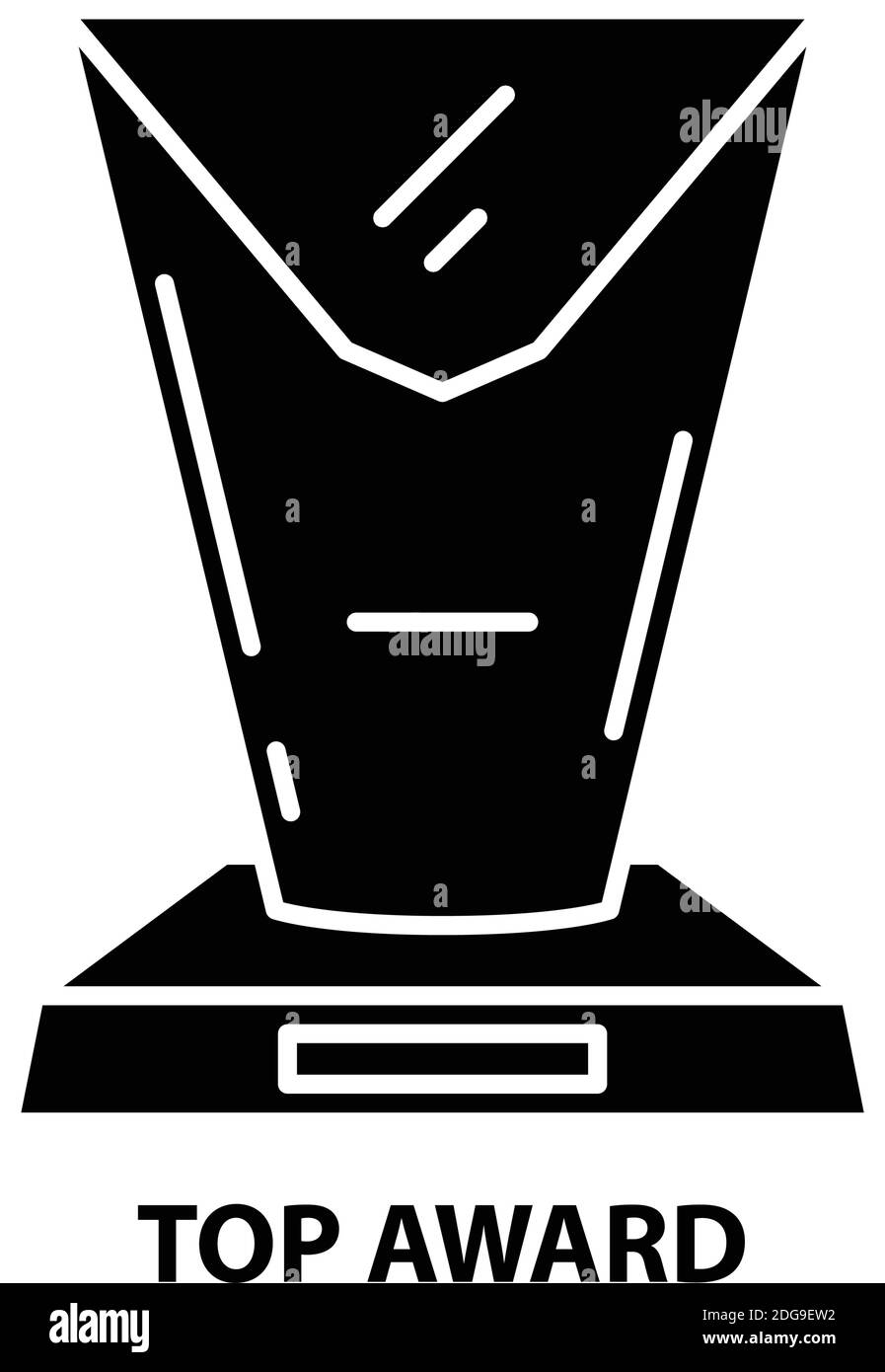 top award icon, black vector sign with editable strokes, concept ...