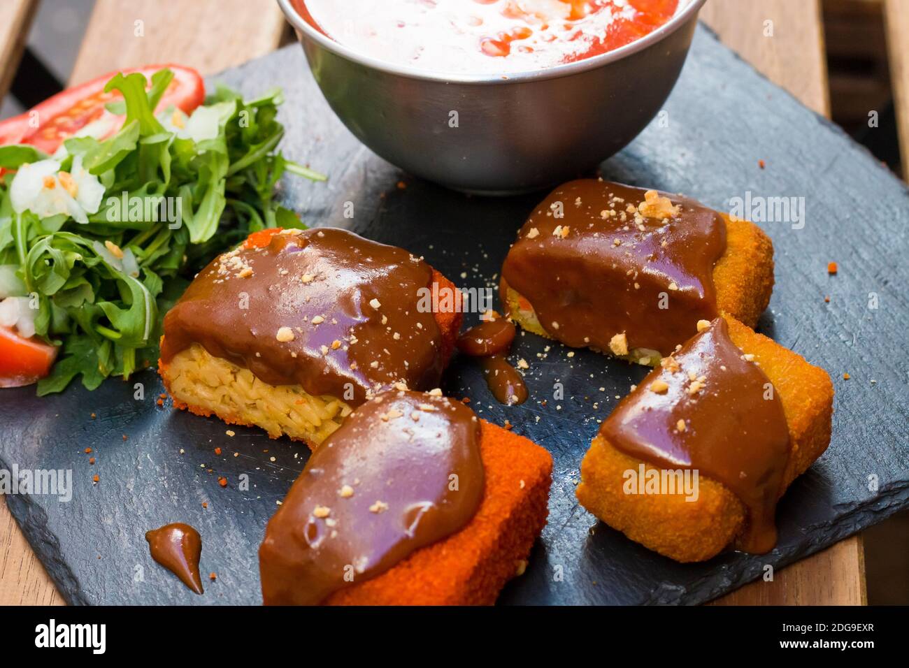 Classic, Italian arancini. deep fried Rice balls with minced meat and ...