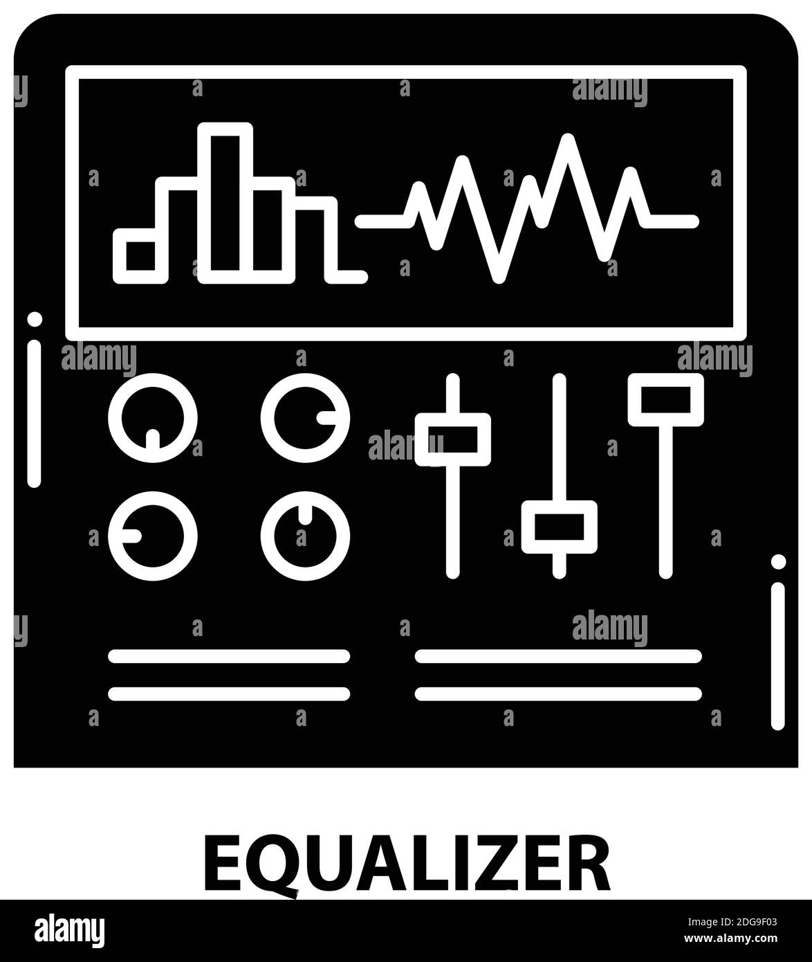 equalizer icon, black vector sign with editable strokes, concept ...