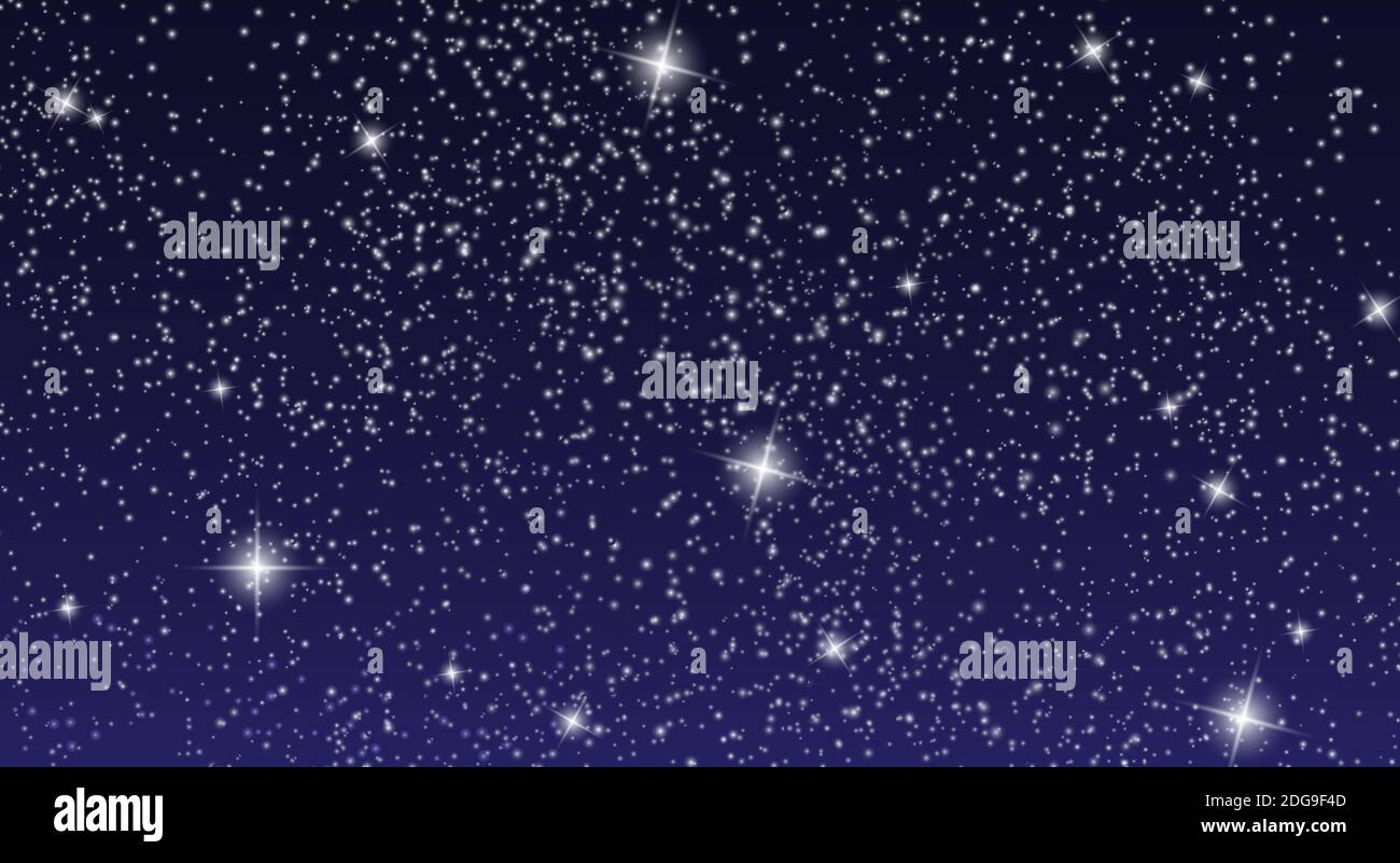 Realistic starry sky with bright stars in the night sky. Illustration ...