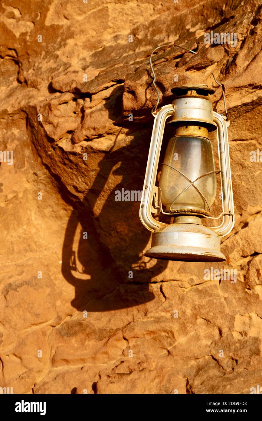 An antique old fashioned lamp isolated Stock Photo - Alamy