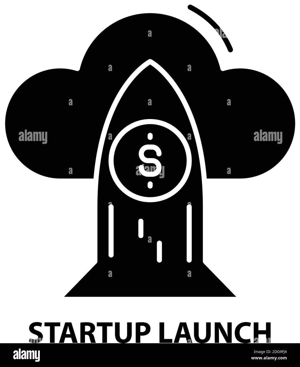 startup launch symbol icon, black vector sign with editable strokes ...
