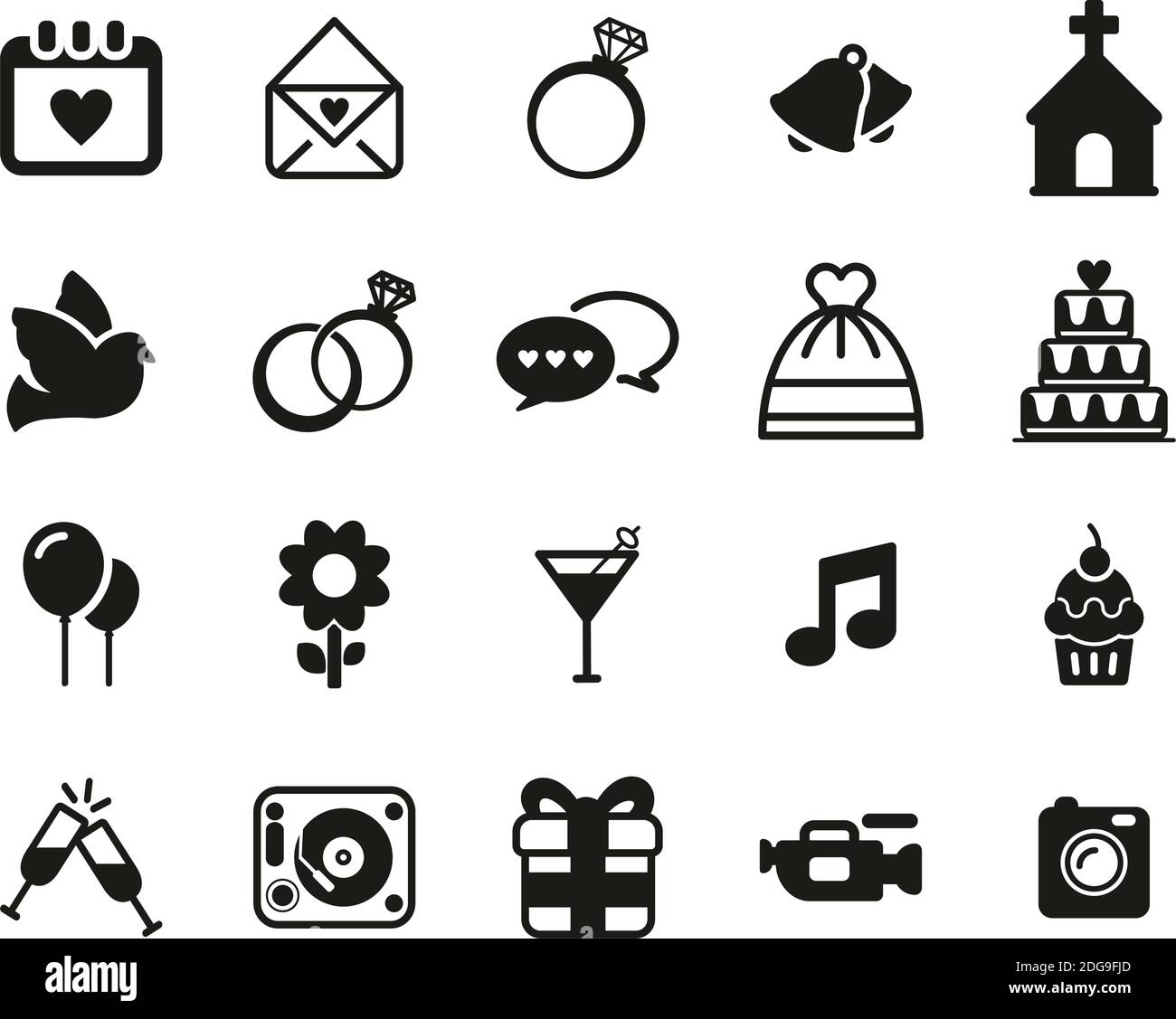Wedding black simple icons Stock Vector Images - Alamy