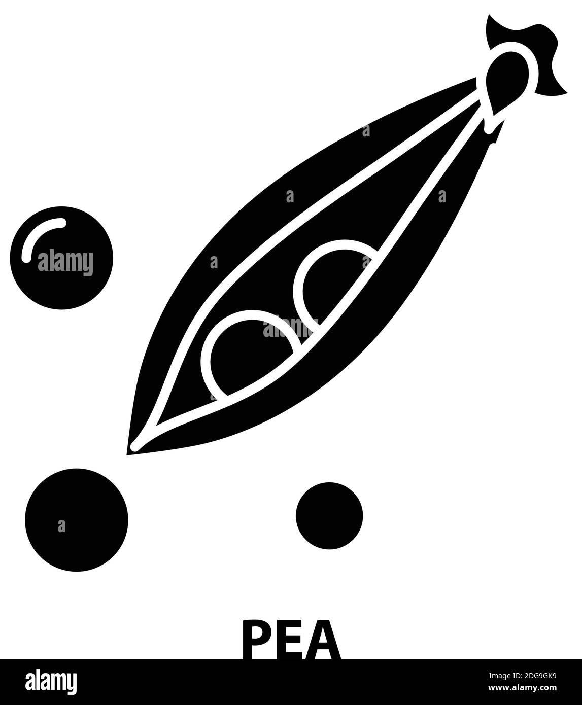 pea icon, black vector sign with editable strokes, concept illustration ...