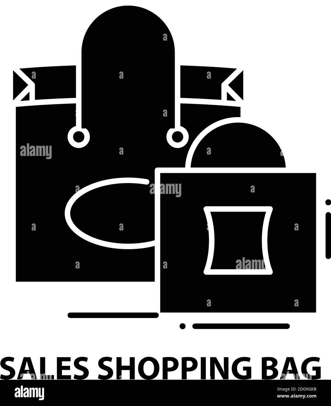 sales shopping bag icon, black vector sign with editable strokes ...