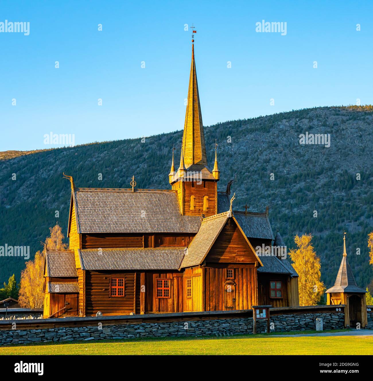 Historic wooden stave church built by Vikings in Norway Stock Photo - Alamy