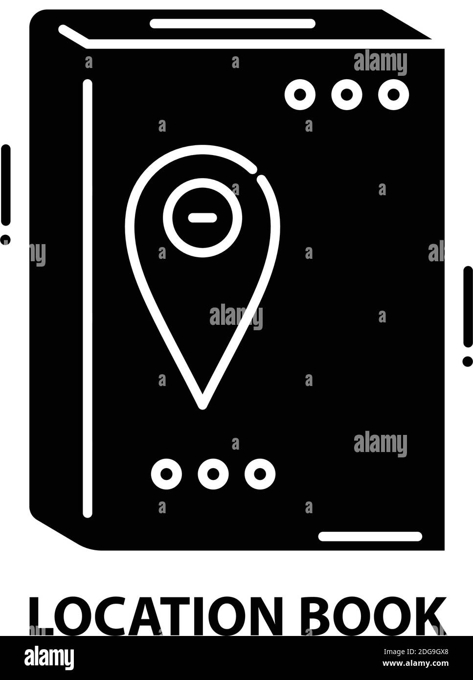 location book icon, black vector sign with editable strokes, concept ...