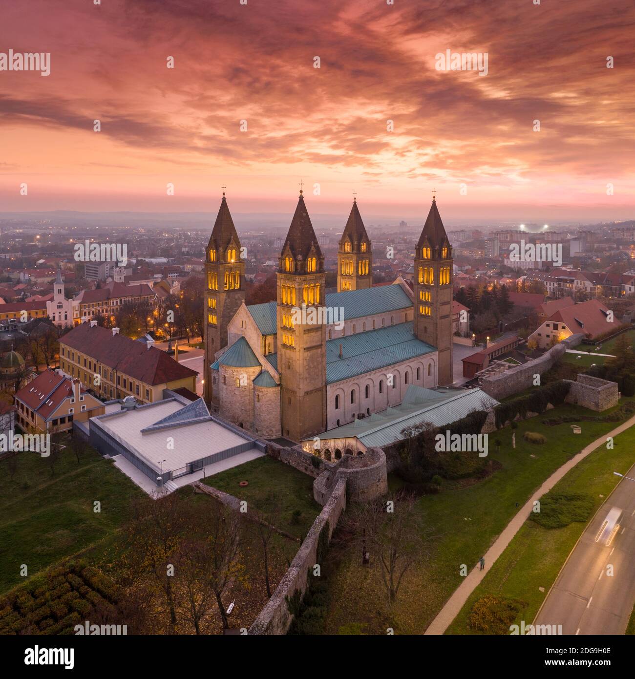 beautiful aerial view of Church in Pecs Stock Photo - Alamy