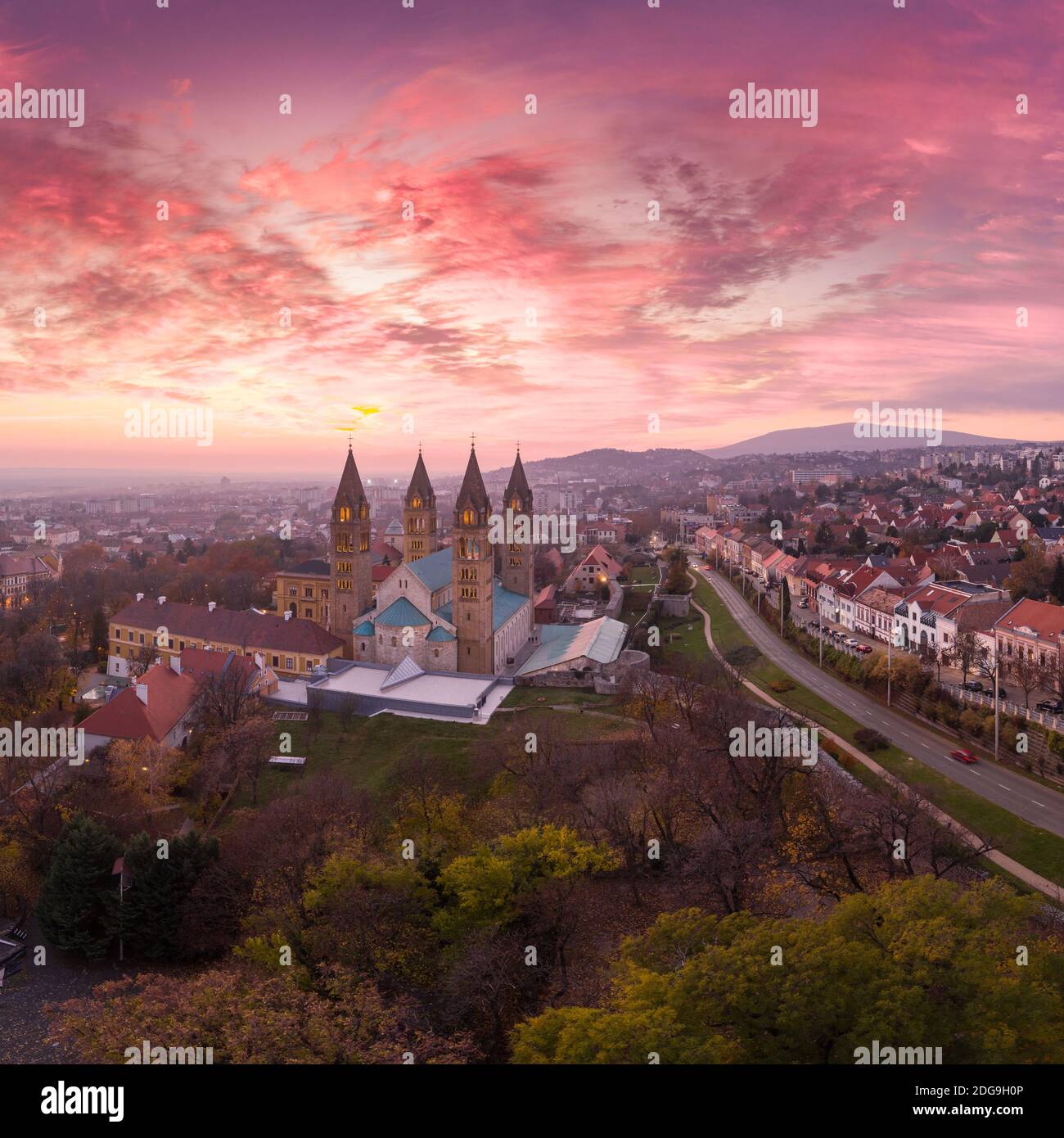 beautiful aerial view of Church in Pecs Stock Photo - Alamy