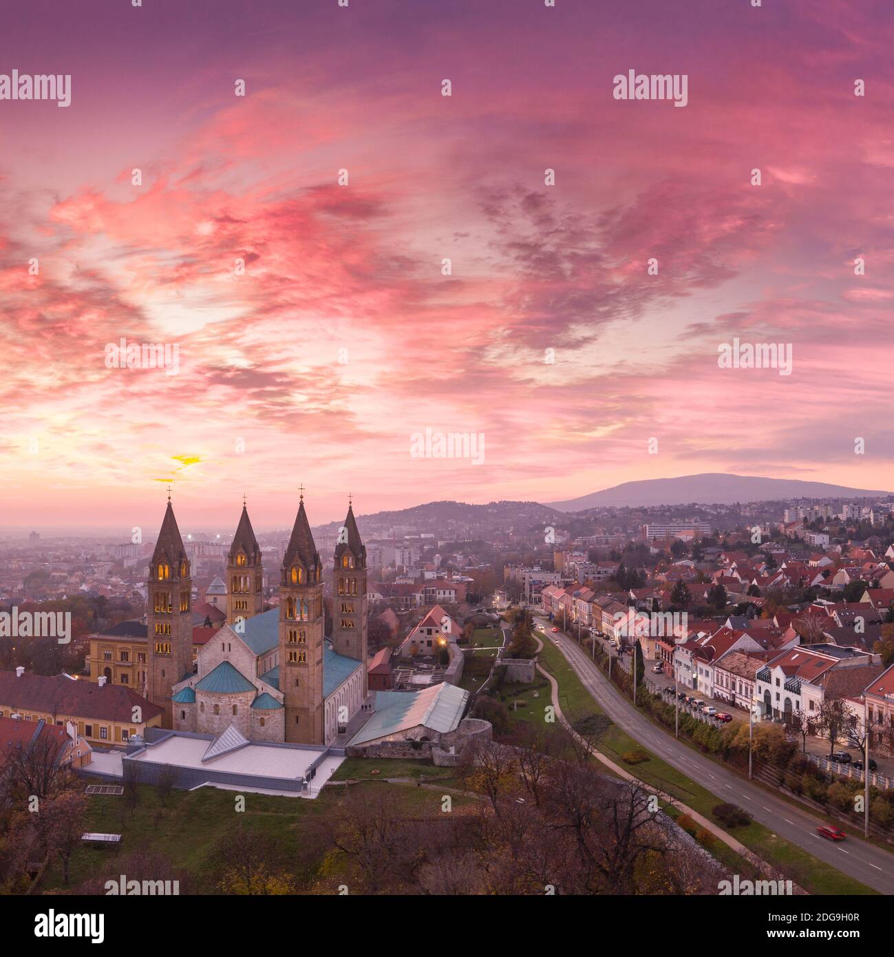 beautiful aerial view of Church in Pecs Stock Photo - Alamy