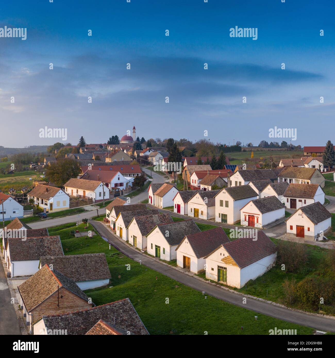 Wine cellars in a row in Southern Hungary in Palkonya village Stock ...