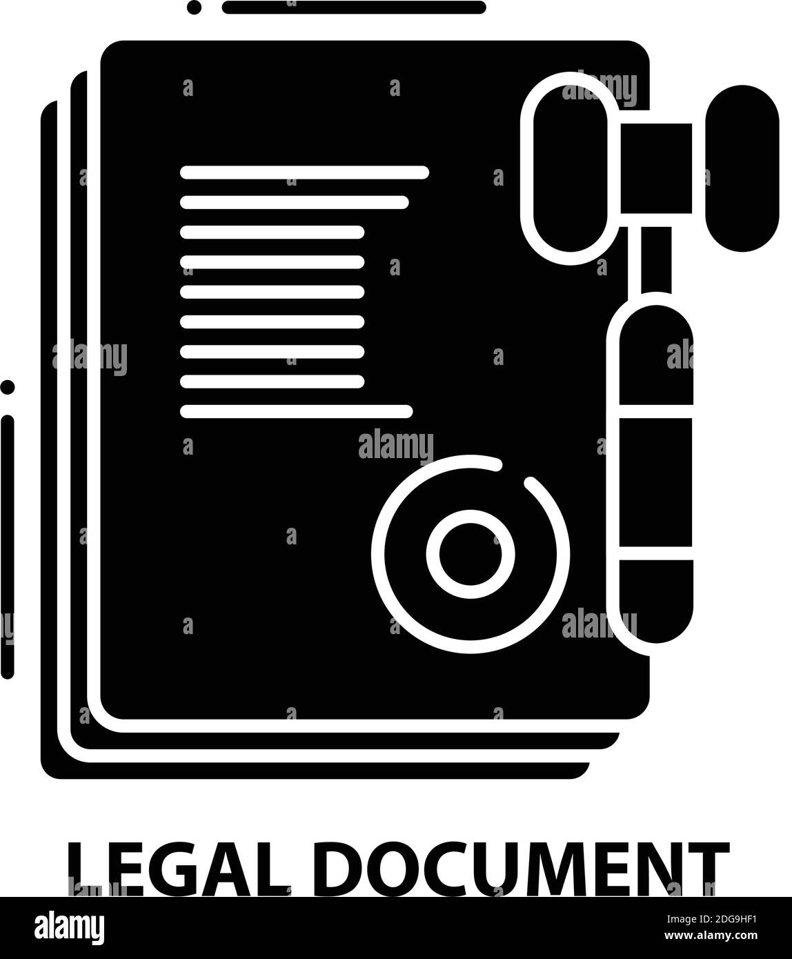 Legal Document Icon Black Vector Sign With Editable Strokes Concept