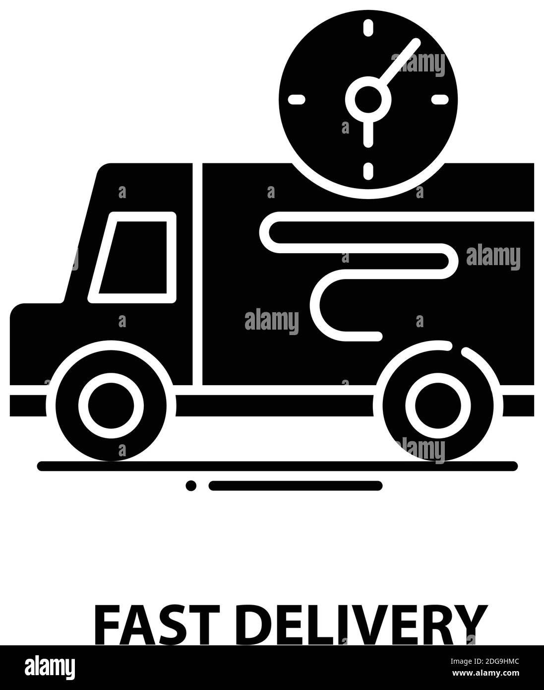 fast delivery icon, black vector sign with editable strokes, concept ...