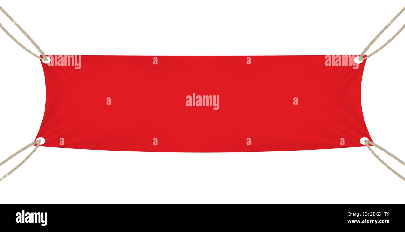 Red textile banner template. Illustration Stock Photo - Alamy