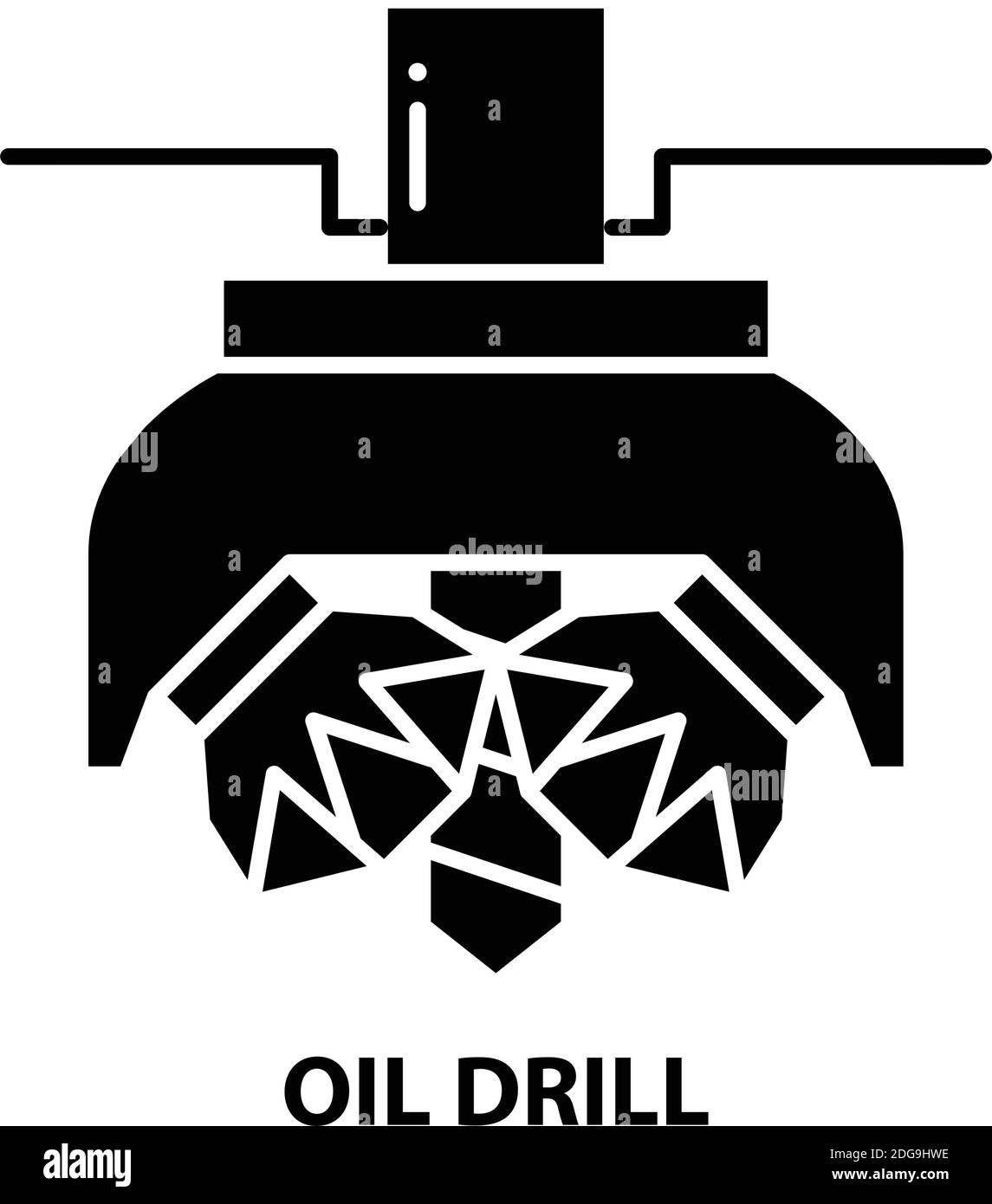 oil drill icon, black vector sign with editable strokes, concept ...