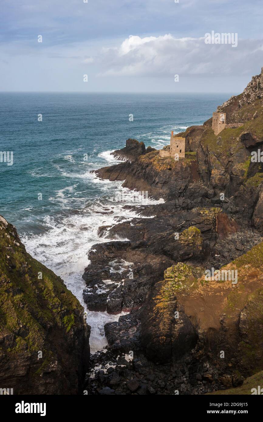The famed ruins of the Crowns engine houses on the wild Tin Coast ...