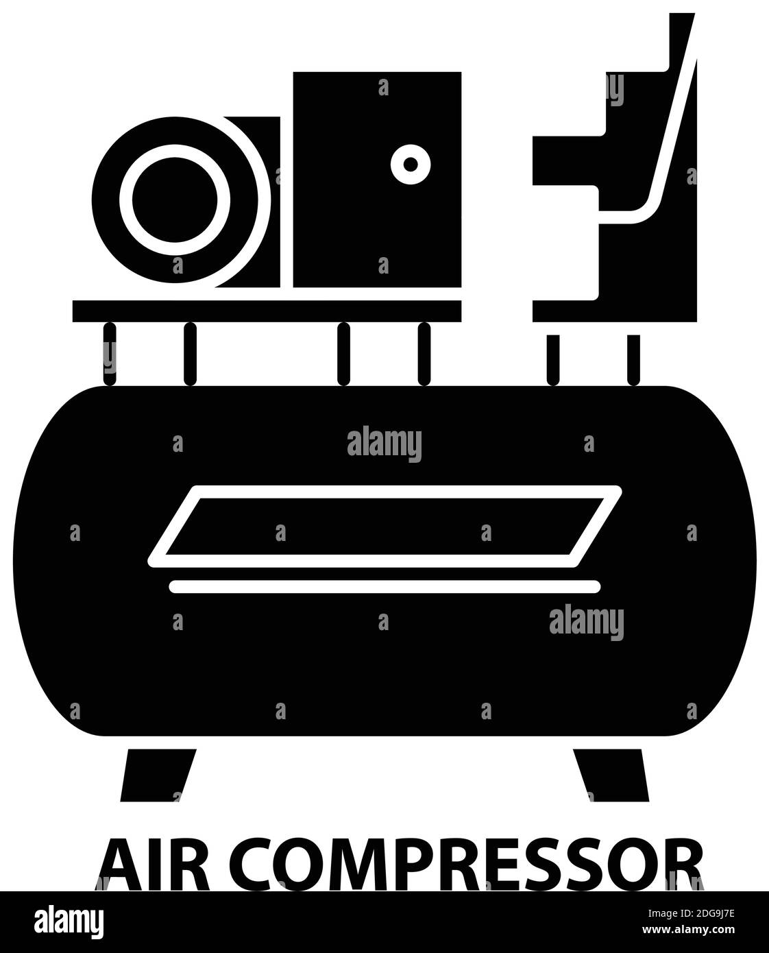 air compressor icon, black vector sign with editable strokes, concept ...
