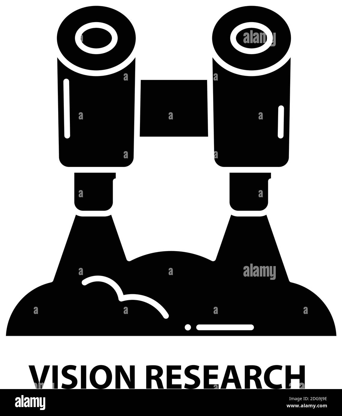 vision research icon, black vector sign with editable strokes, concept ...