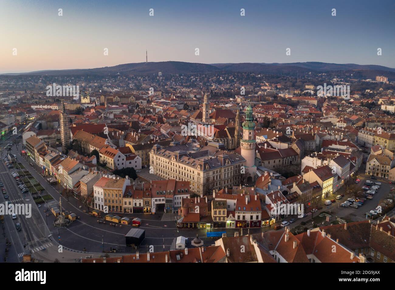 Aerial photo of medieval Sopron with fire tower Stock Photo - Alamy