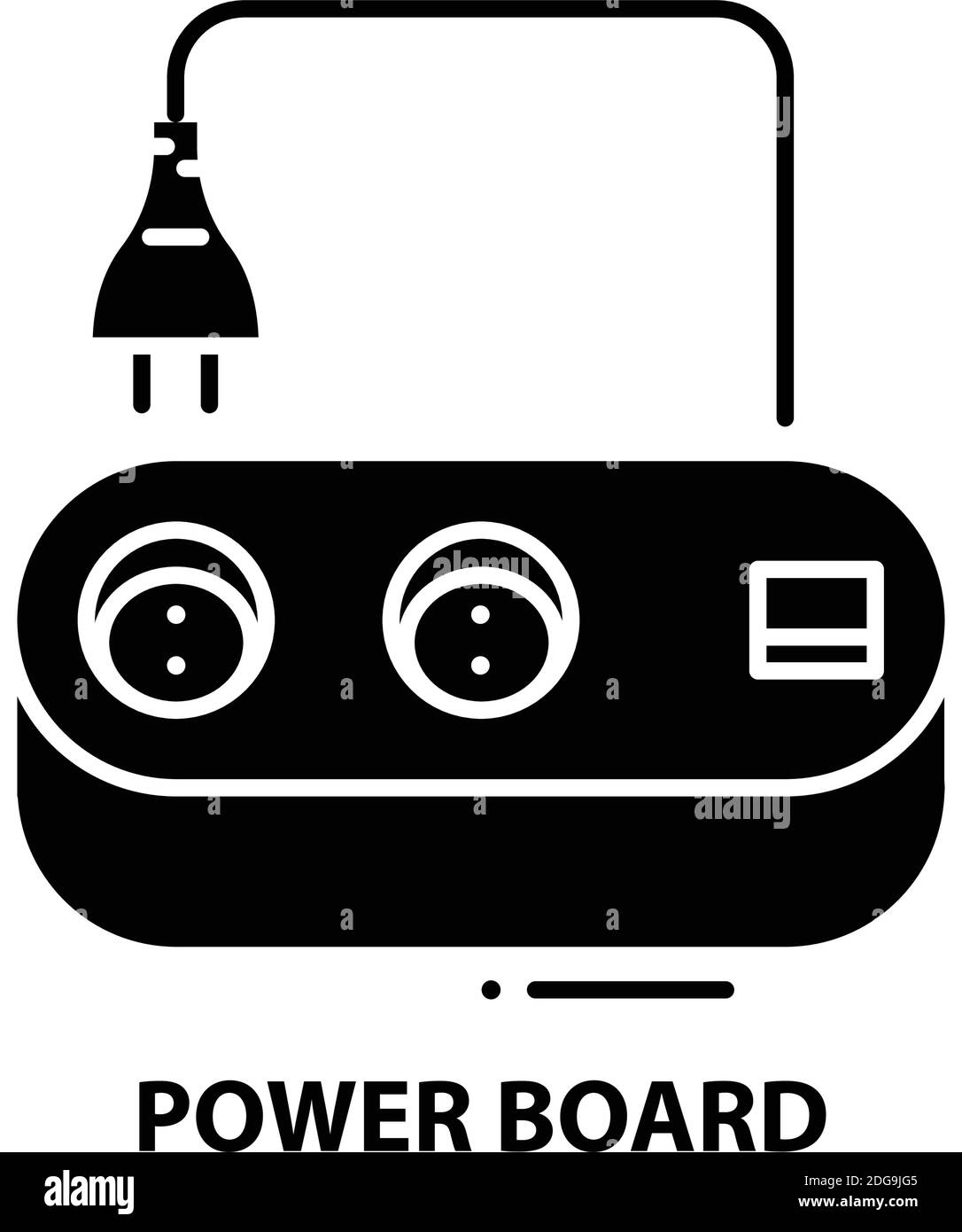 power board icon, black vector sign with editable strokes, concept ...