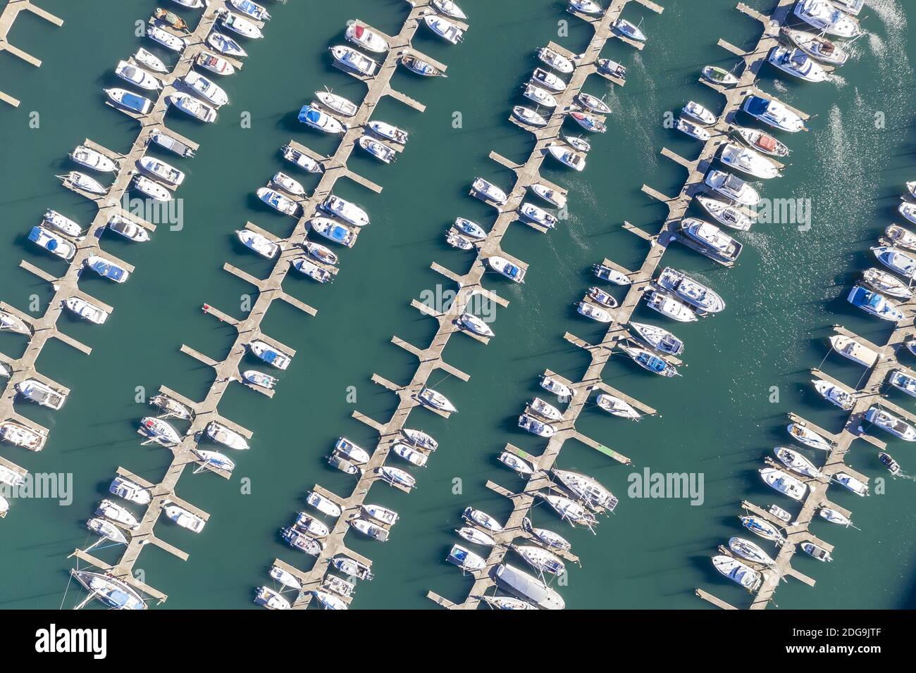 Overhead View Of A Marina On The Pacific Coast Highway Stock Photo - Alamy