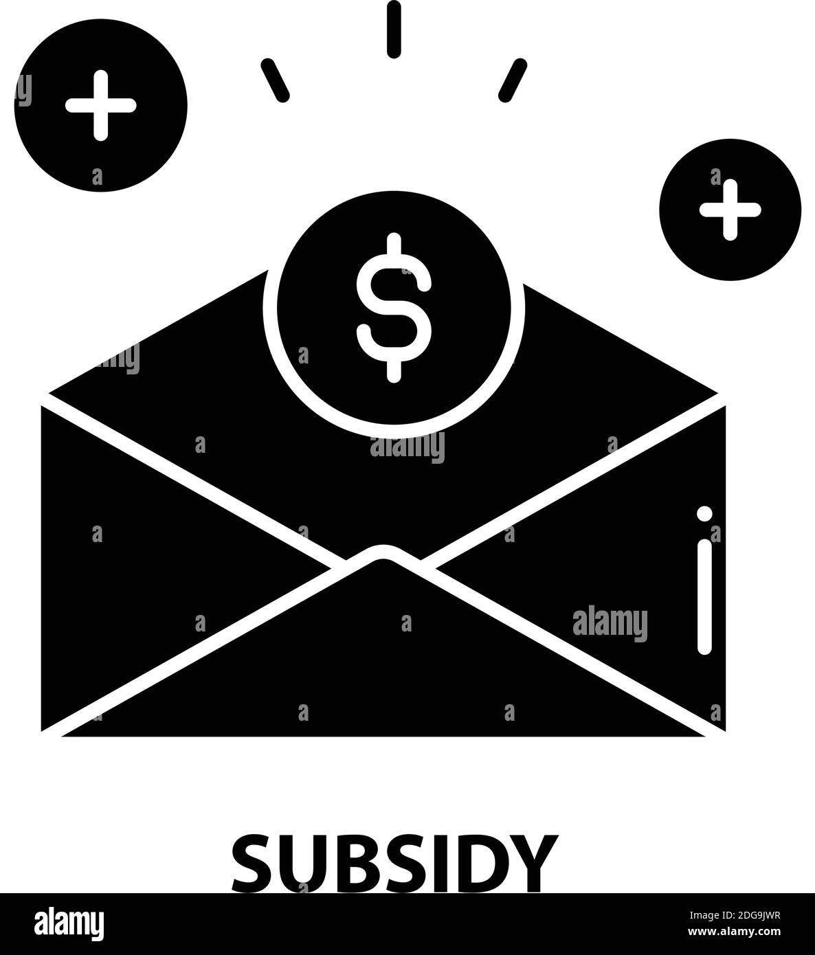 subsidy icon, black vector sign with editable strokes, concept ...