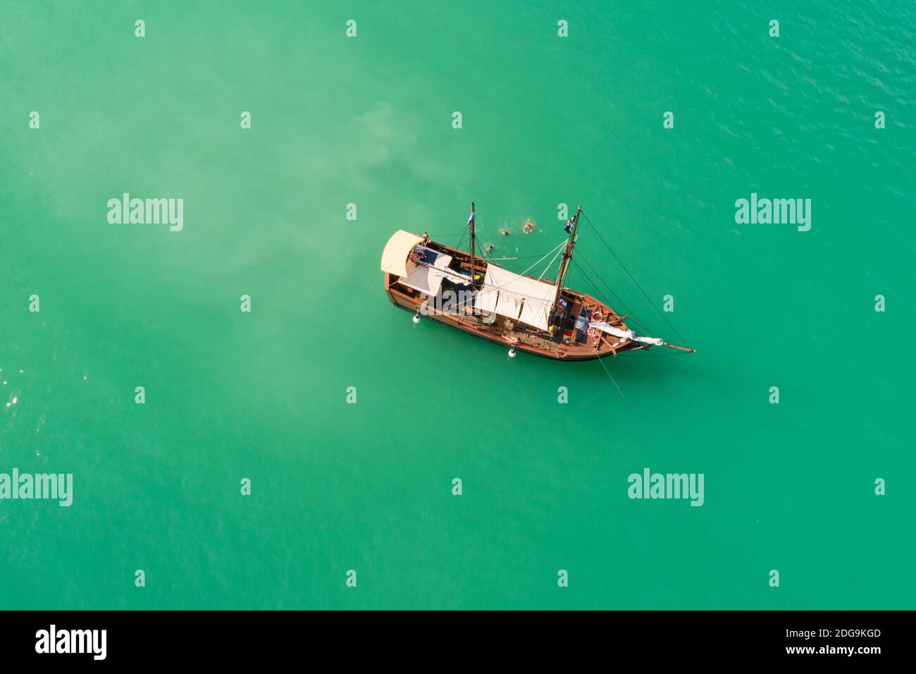 aerial photo of beautiful pirate ship Stock Photo - Alamy