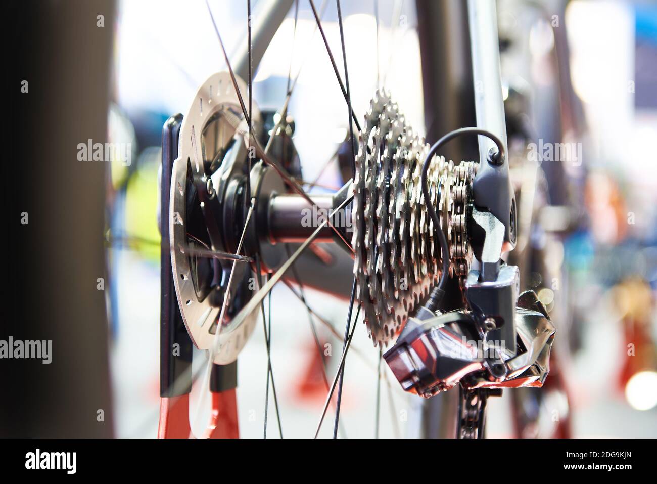 Rear sprockets with chain sports bike Stock Photo - Alamy