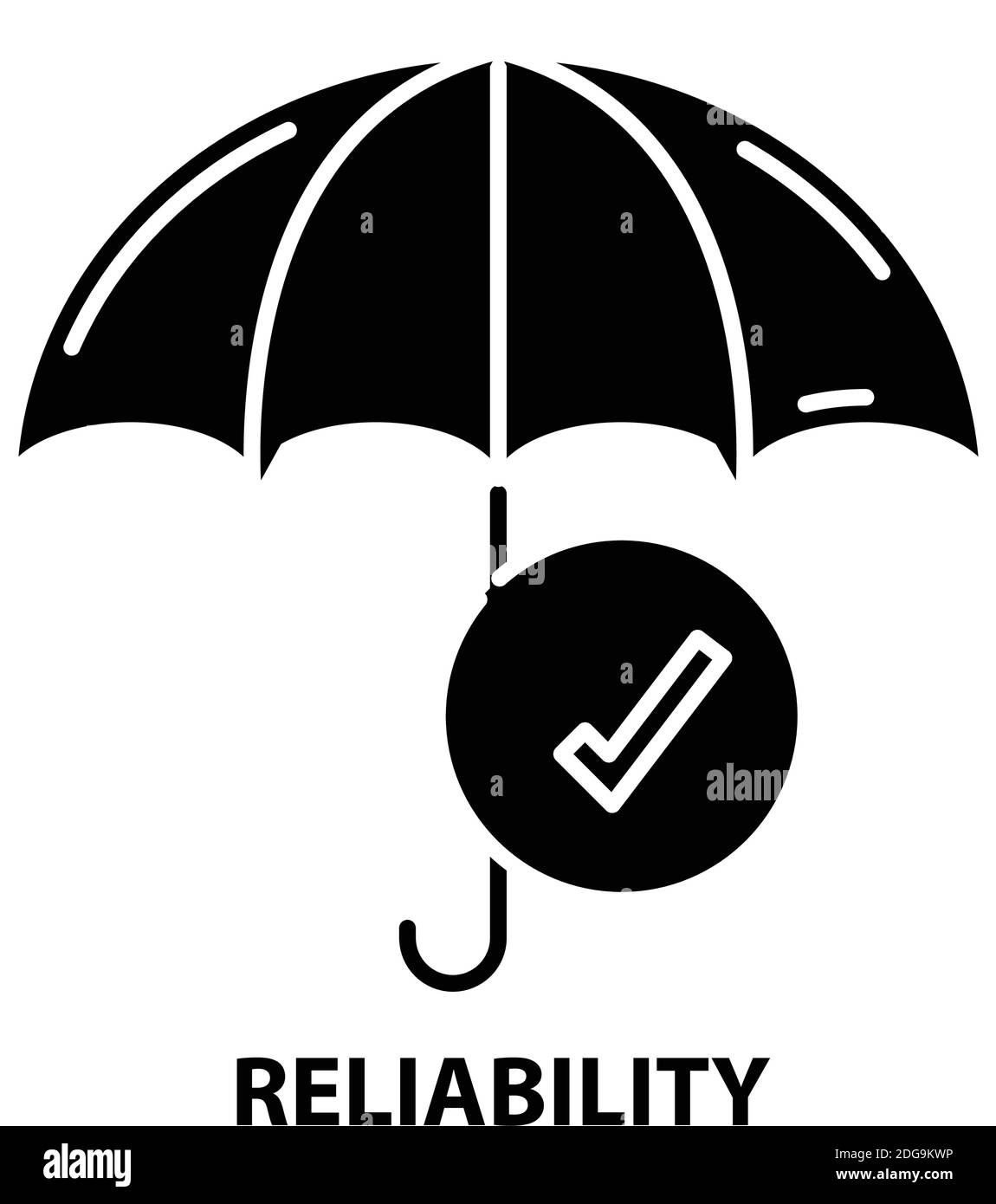 reliability icon, black vector sign with editable strokes, concept ...
