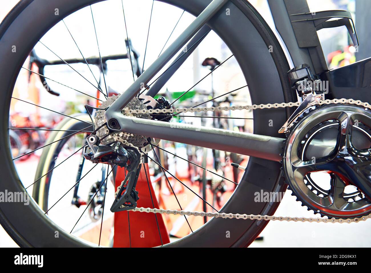 Rear sprockets with chain sports bike Stock Photo - Alamy