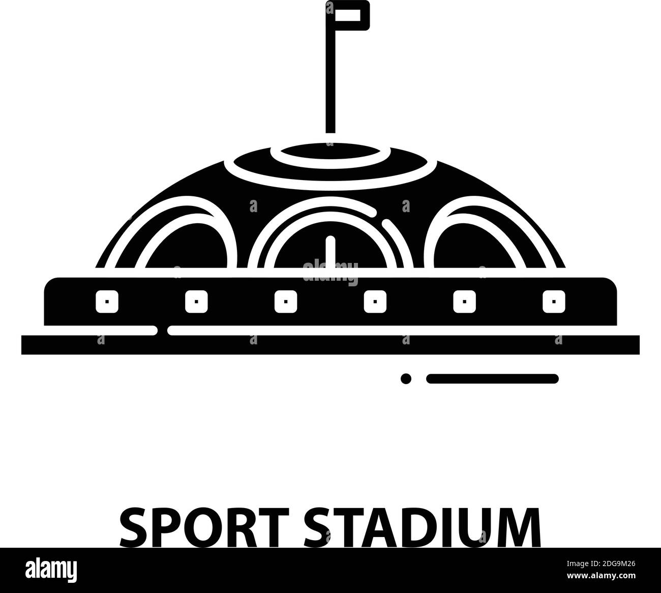 sport stadium icon, black vector sign with editable strokes, concept ...