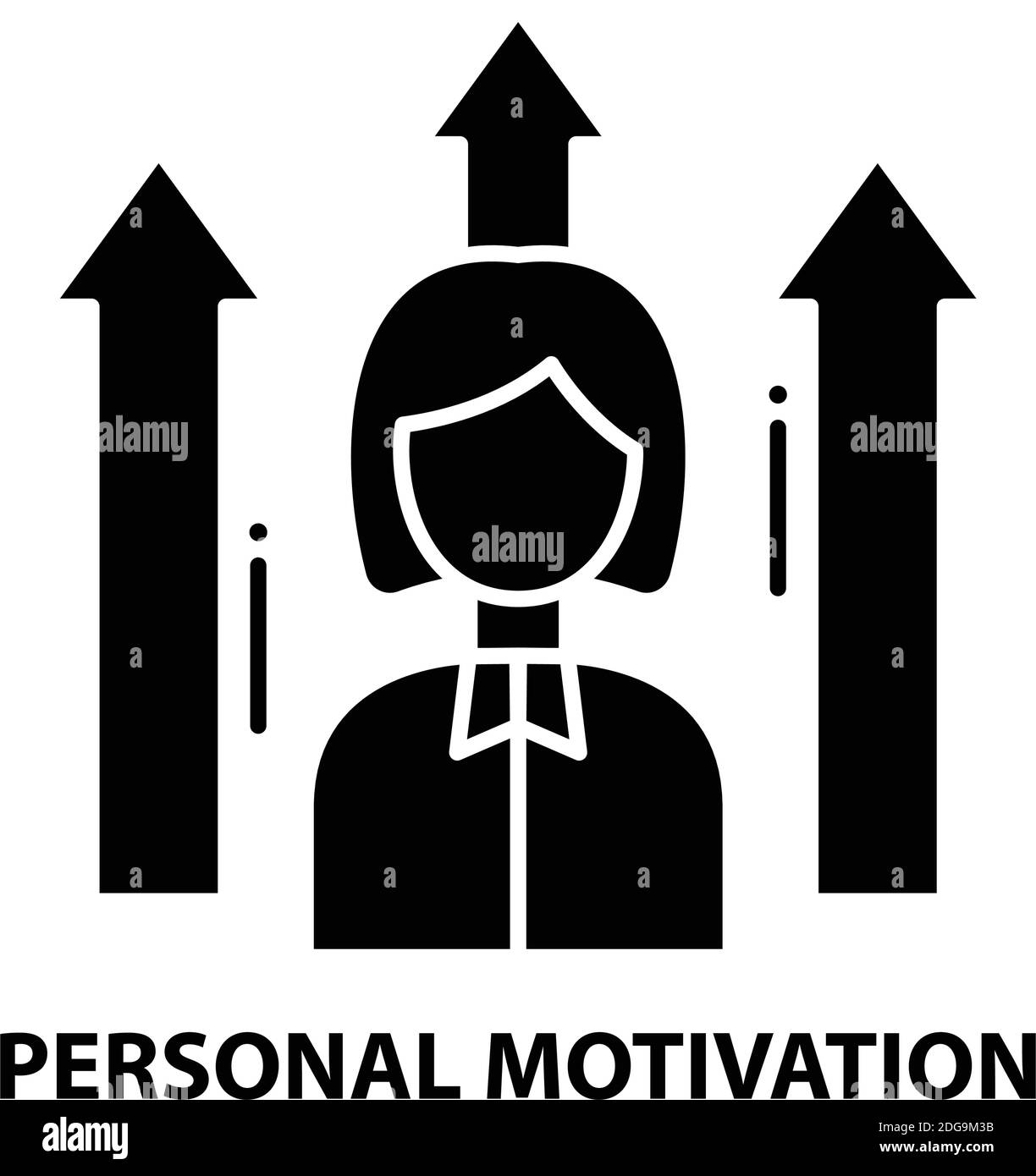personal motivation icon, black vector sign with editable strokes ...