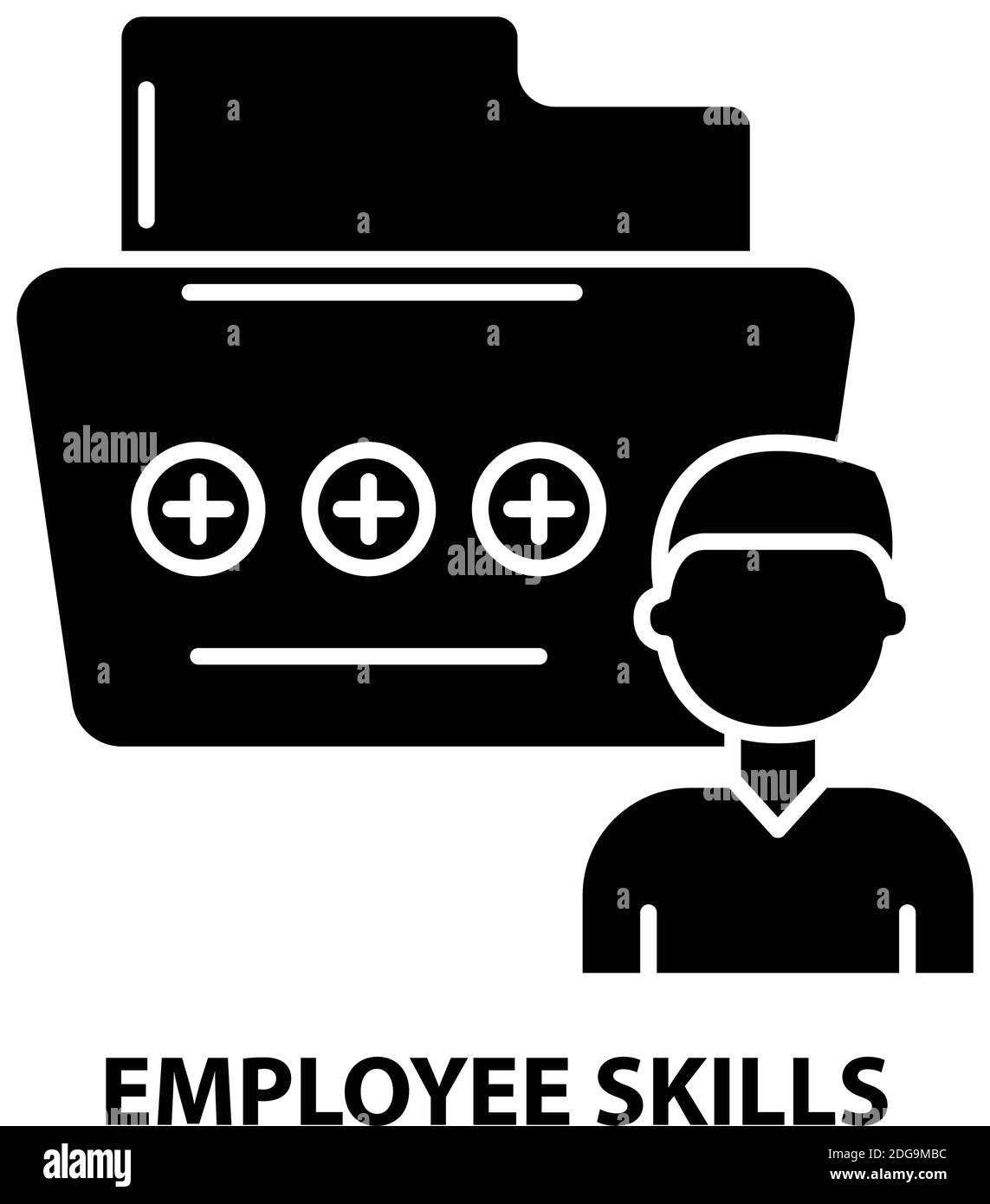 employee skills icon, black vector sign with editable strokes, concept ...