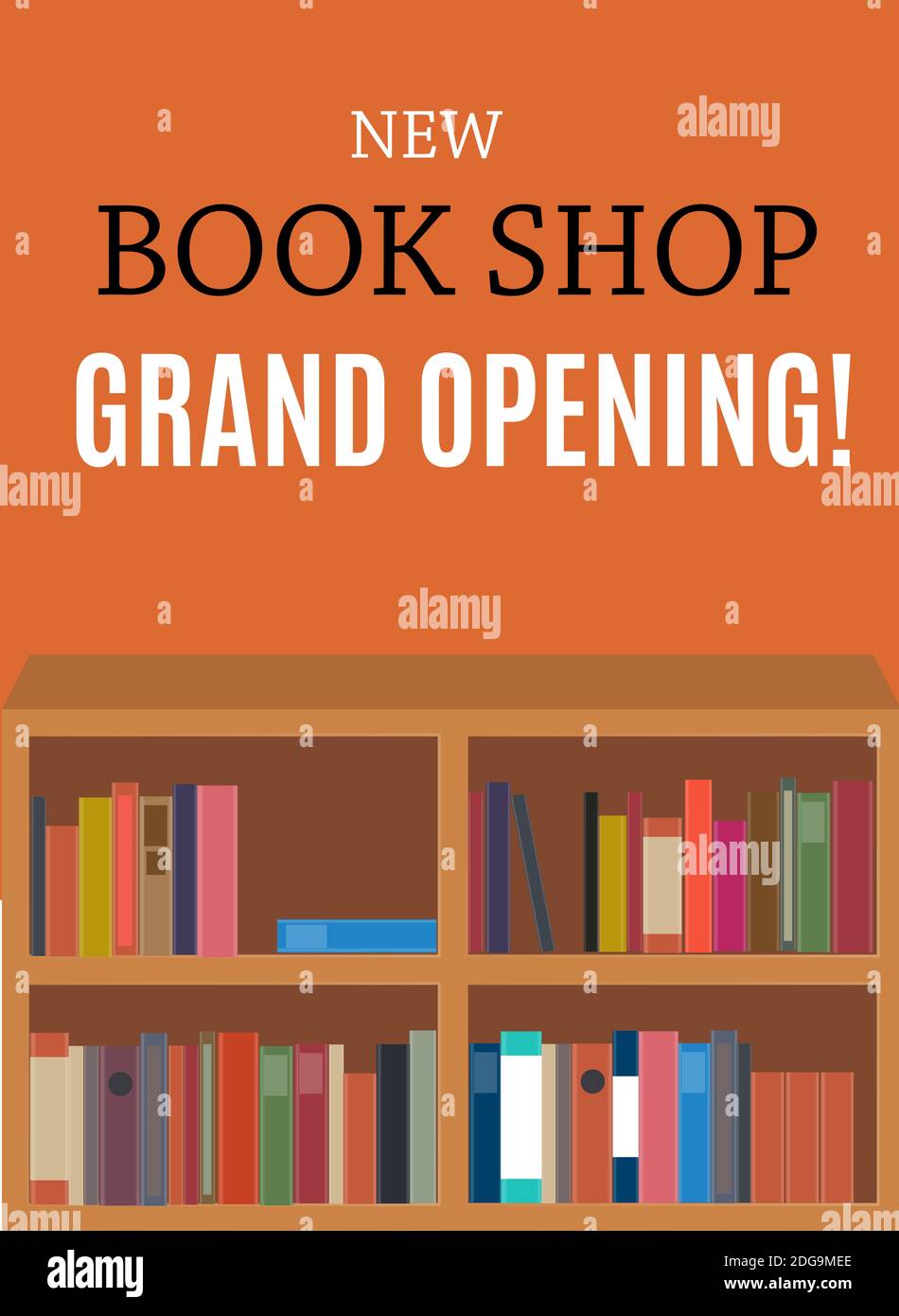 New Book Shop Grand Opening Background. Illustration Stock Photo - Alamy