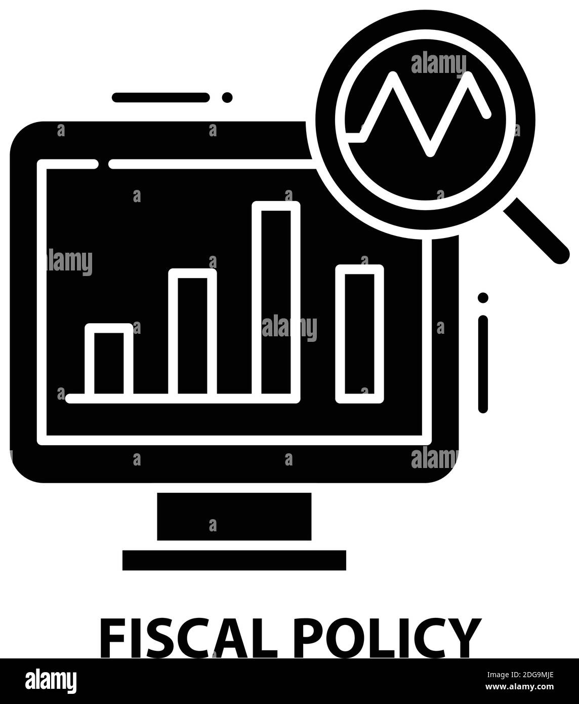 fiscal policy icon, black vector sign with editable strokes, concept ...