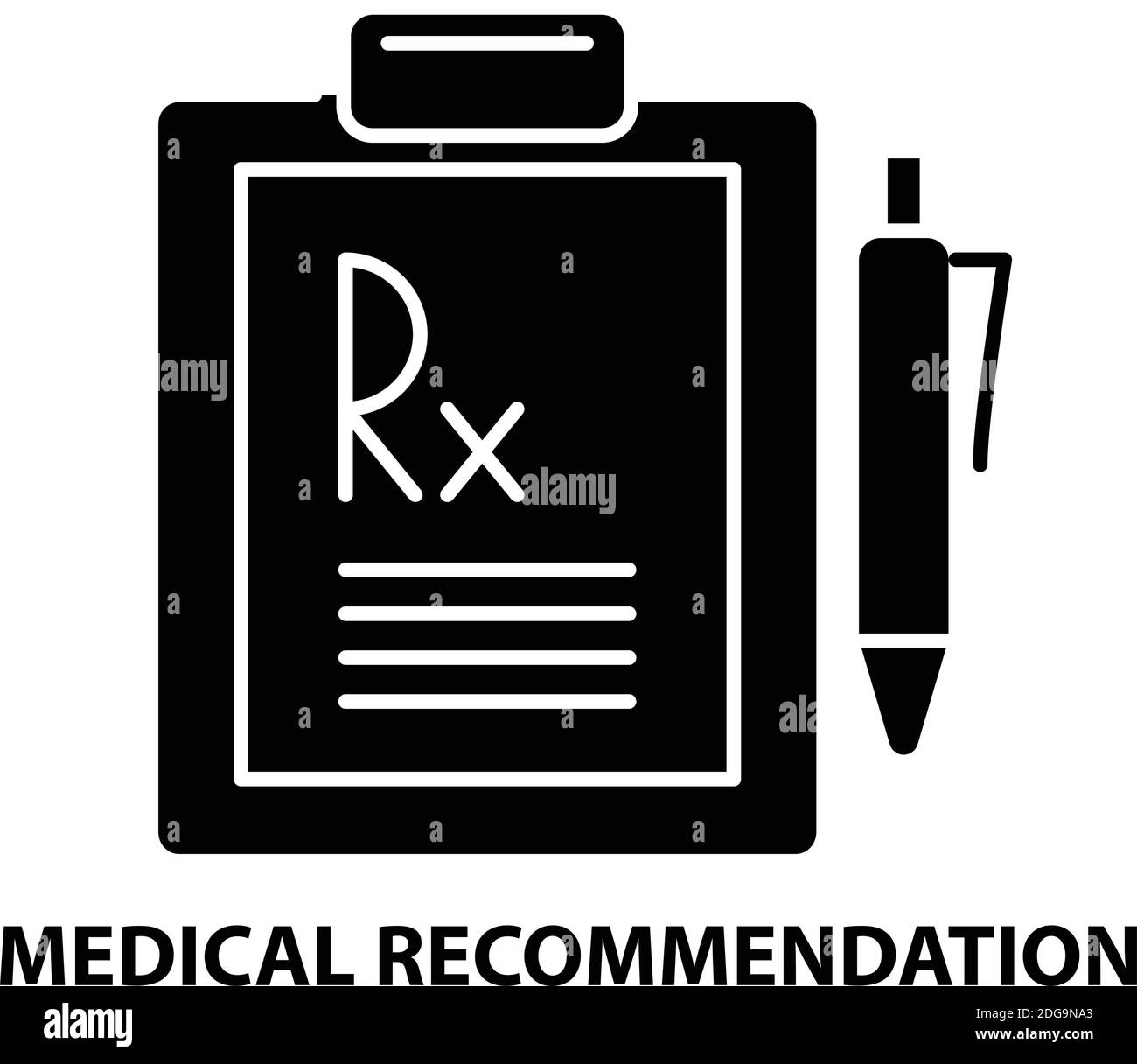medical recommendation icon, black vector sign with editable strokes ...