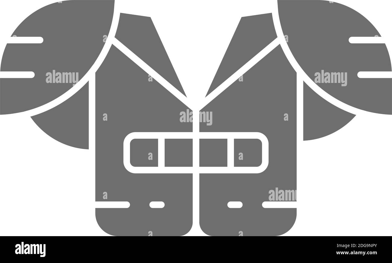 Vector american football chest protection grey icon Stock Vector Image ...