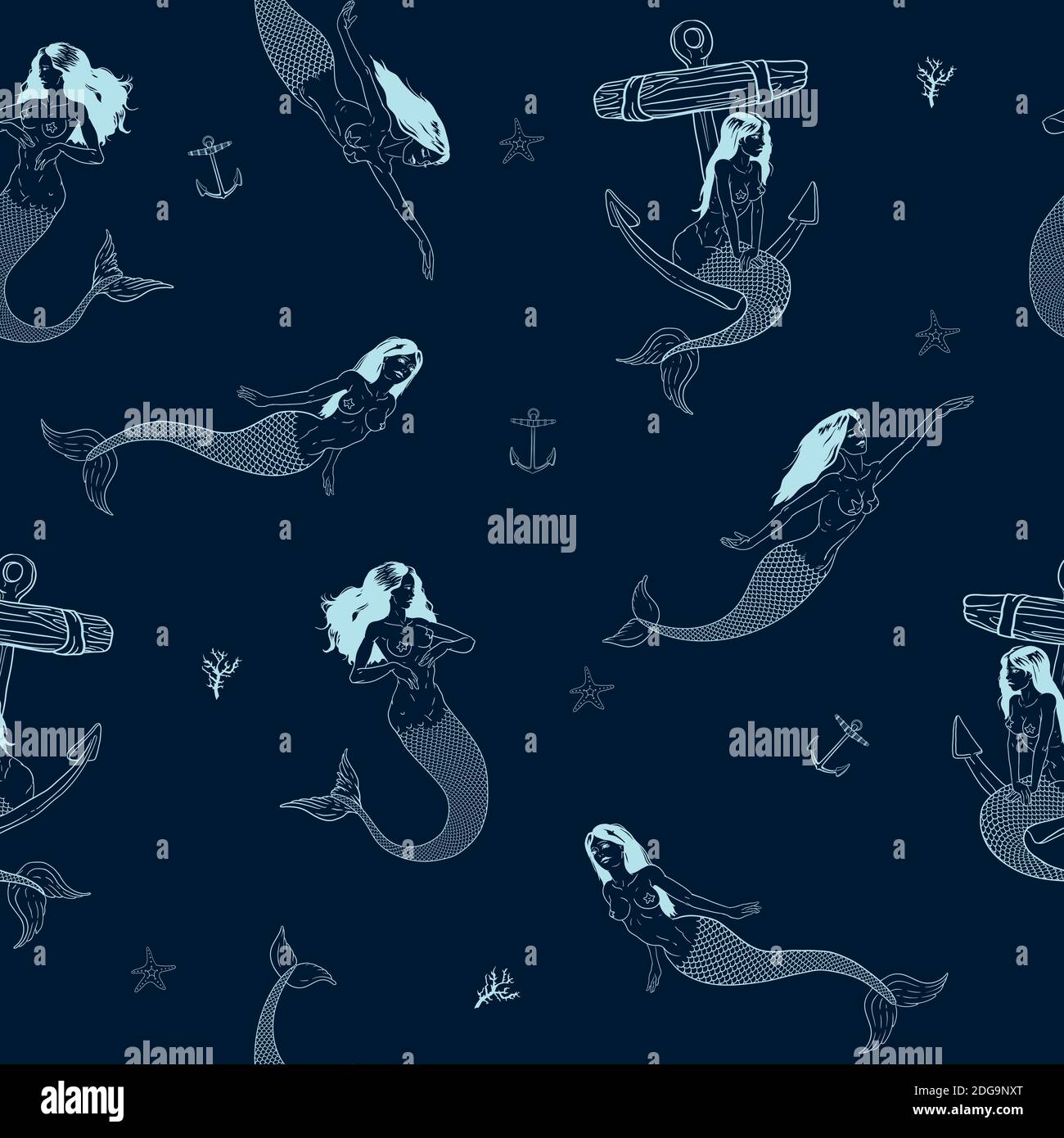 Mystery mermaid Stock Vector Images - Alamy