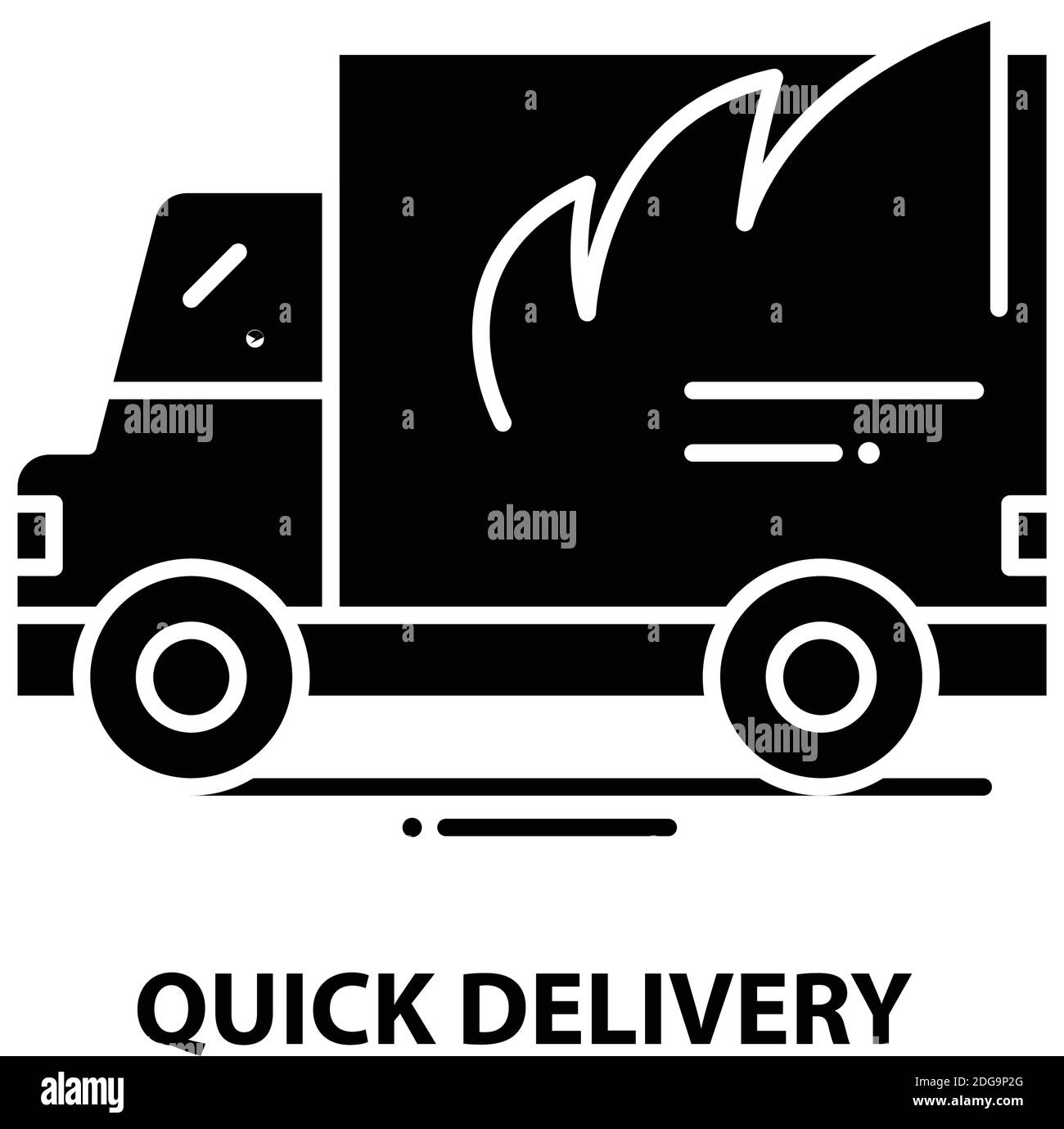 quick delivery icon, black vector sign with editable strokes, concept ...
