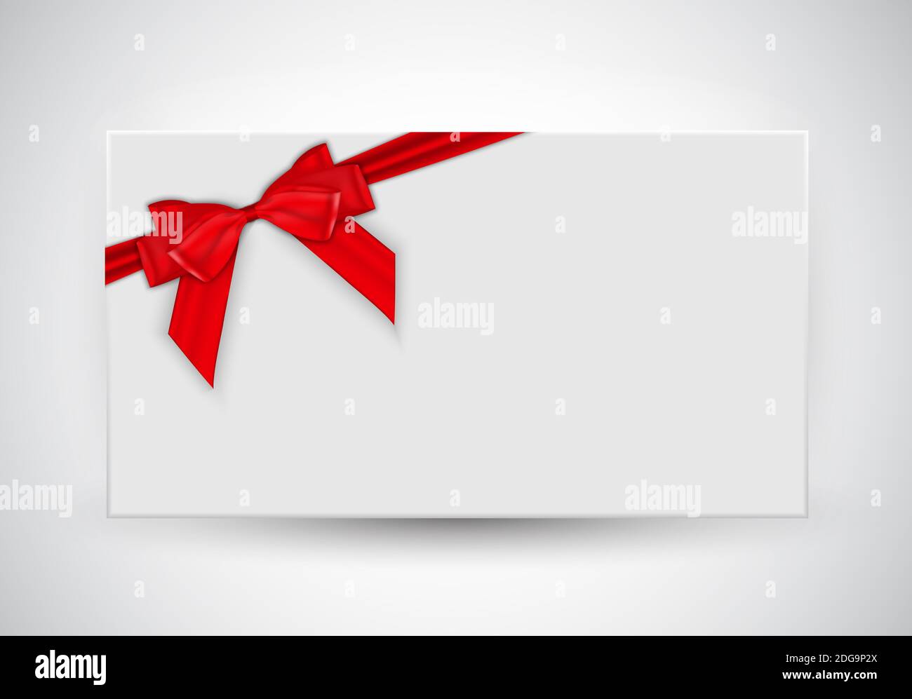 Gift Card Template with Bow and Ribbon Illustration Stock Photo - Alamy