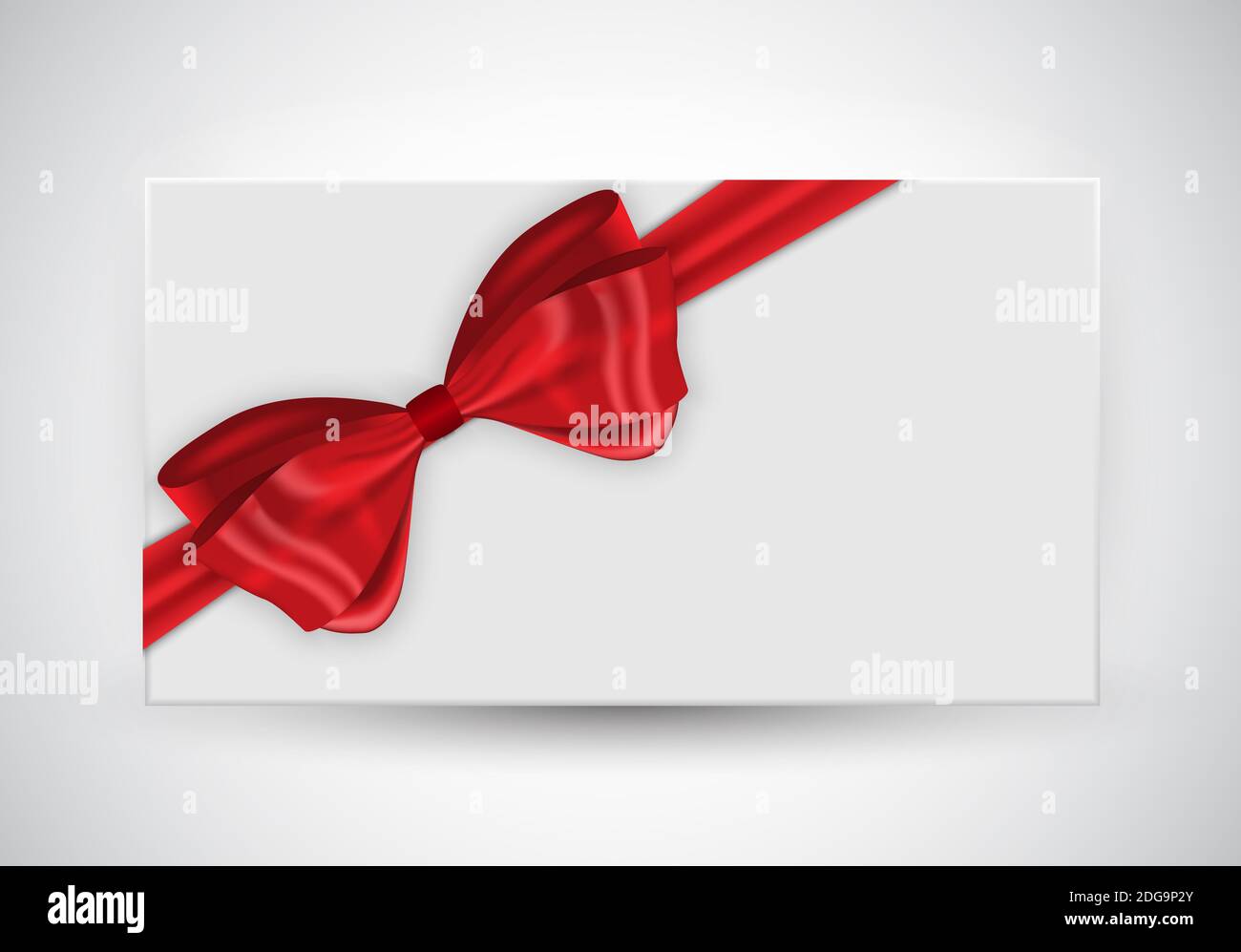 Gift Card Template with Bow and Ribbon Illustration Stock Photo - Alamy