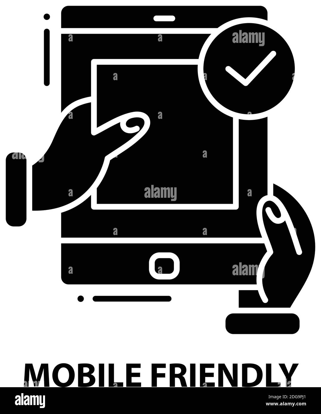 mobile friendly sign icon, black vector sign with editable strokes ...