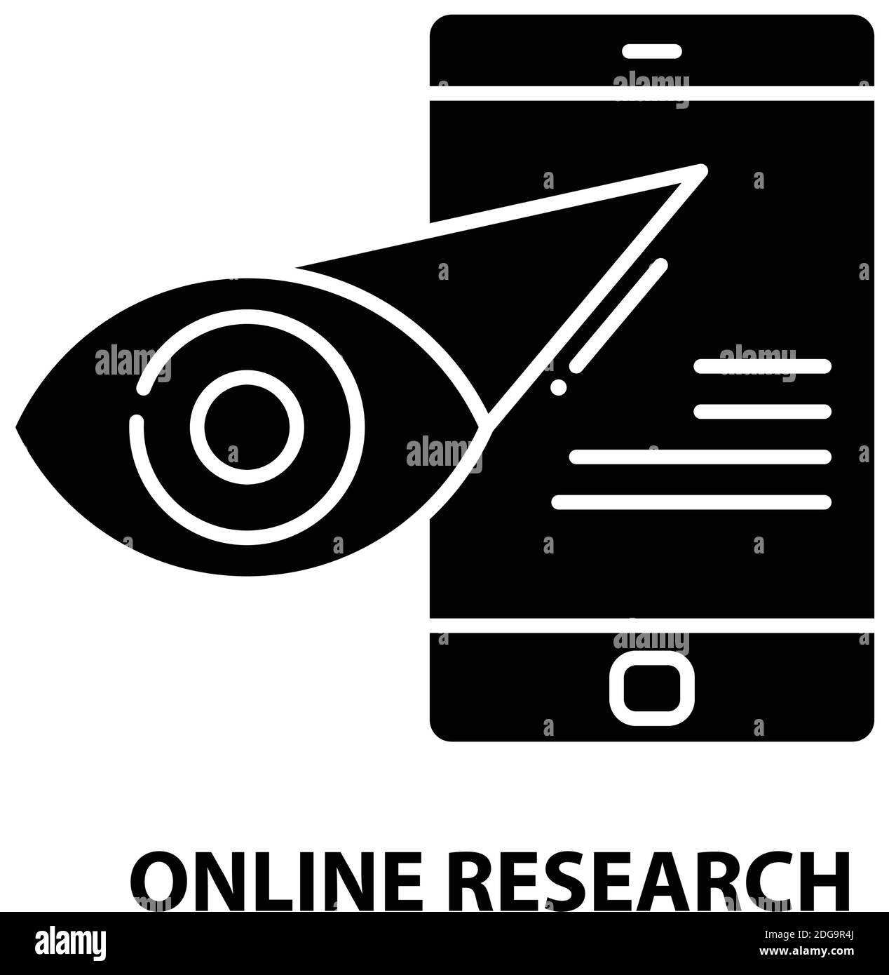 online research icon, black vector sign with editable strokes, concept ...