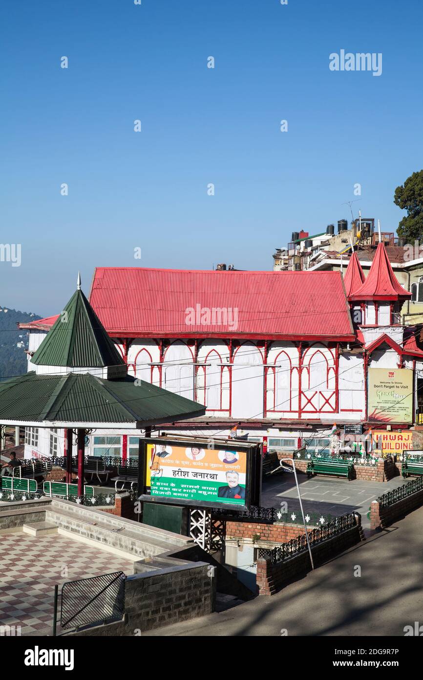 India, Himachal Pradesh, Shimla, buildings on The Mall Stock Photo - Alamy