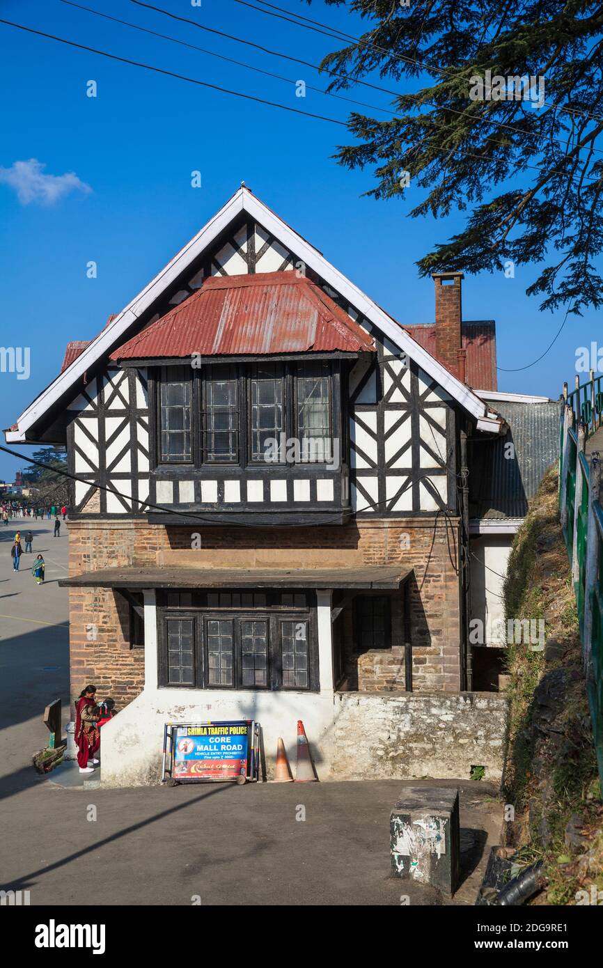 India, Himachal Pradesh, Shimla, Colonial building on the Ridge Stock ...