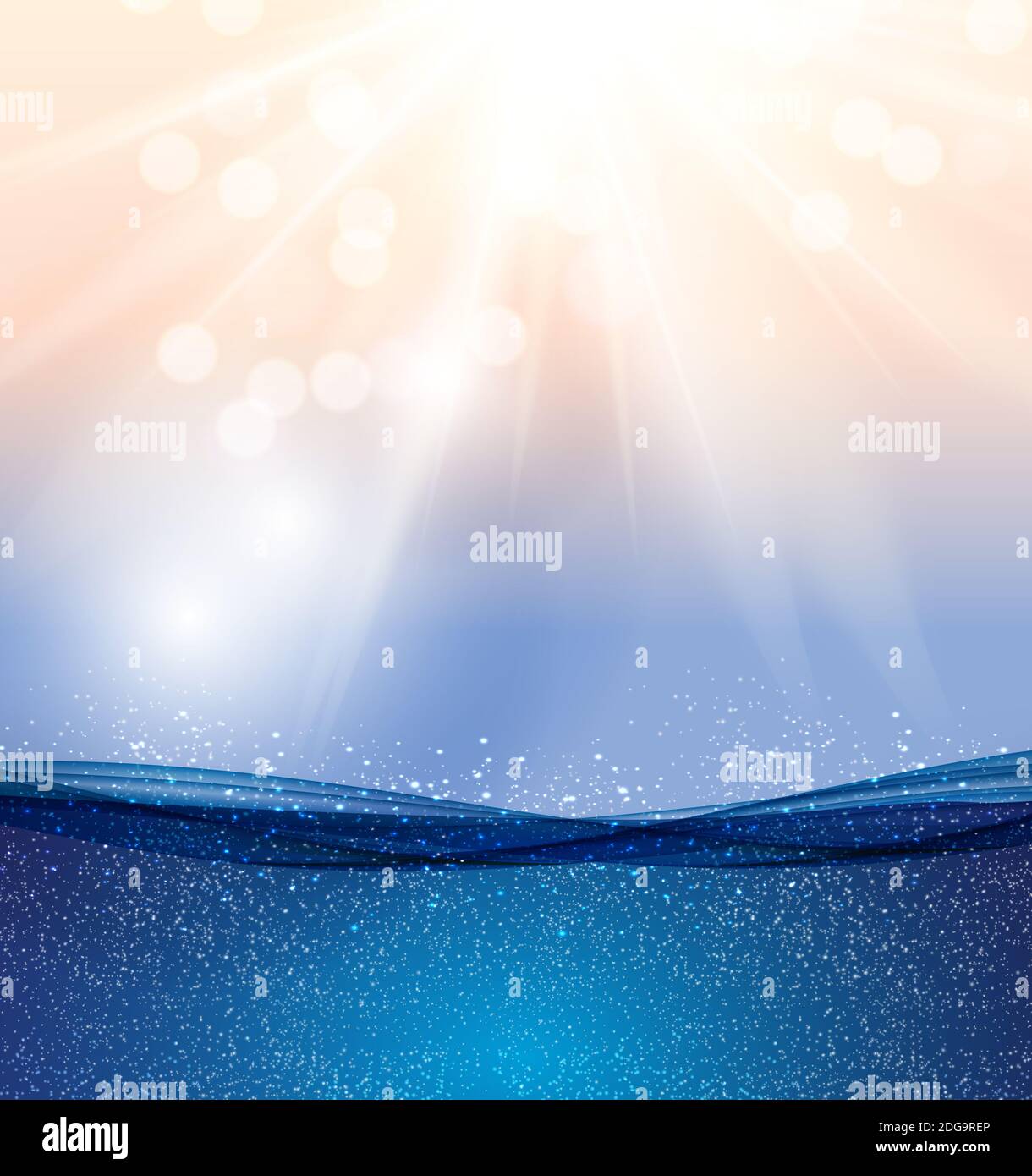 Abstract Blue underwater ocean Wave Background. Illustration Stock ...